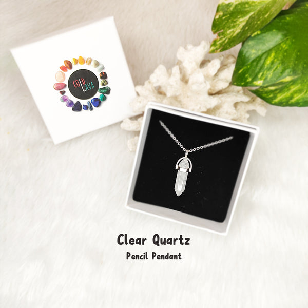 Clear Quartz Pencil Pendant – Cold Lava Studio