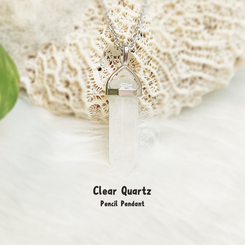 Clear Quartz Pencil Pendant – Cold Lava Studio