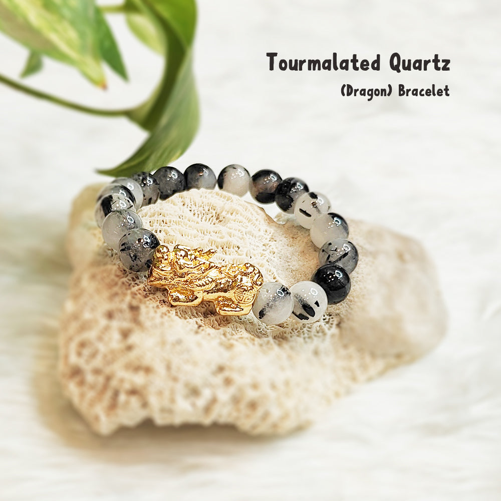 Tourmalated Quartz Pixiu Bracelet – Cold Lava Studio